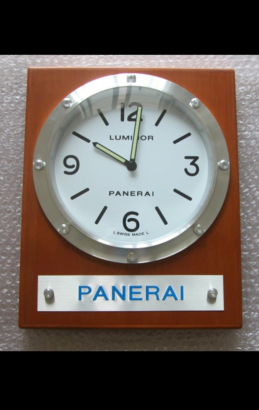 Panerai PAM255 Teak Wood Reloj de Pared Dial Negro - Réplica a escala 1:1