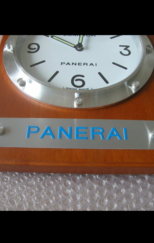 Panerai PAM255 Teak Wood Reloj de Pared Dial Negro - Réplica a escala 1:1