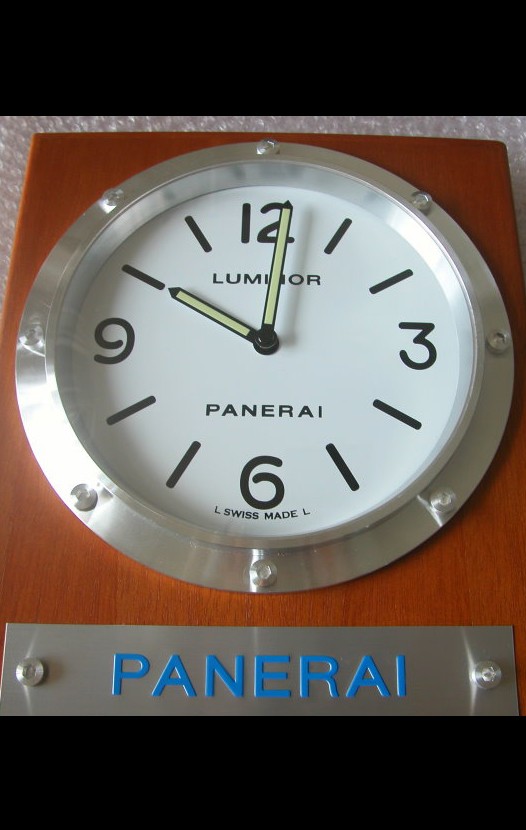 Panerai PAM255 Teak Wood Reloj de Pared Dial Negro - Réplica a escala 1:1
