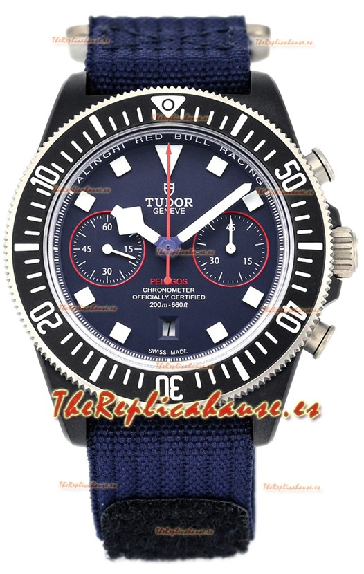 Tudor Pelagos FXD Caja Titanio Réplica Espejo 1:1 Cronógrafo Dial Azul ...